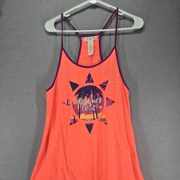 OP | Tops | Op Womens Spaghetti Strap Racerback Tank Orange Summer Love ...